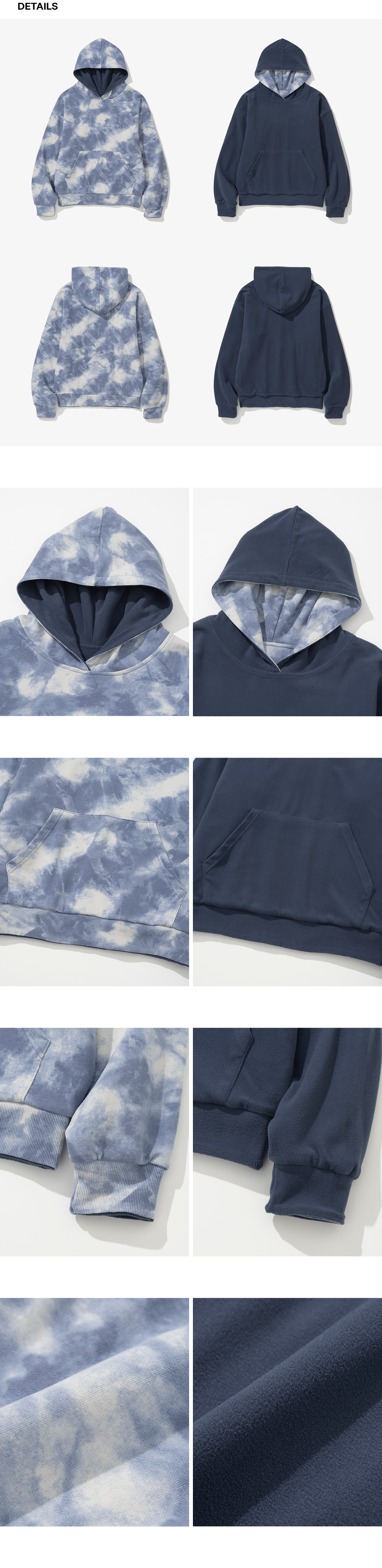 랩트웰브 리버시블 빈티지 플리스 후디 스카이+플리스 블루 | LAB TWELVE | KREAM