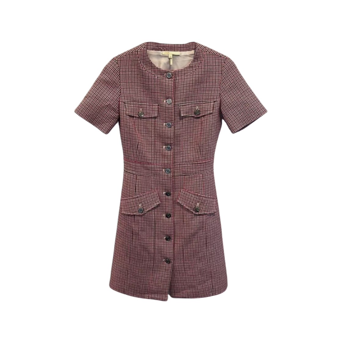 (W) 마쥬 체크 미니 드레스 푸시아 | Maje | KREAM