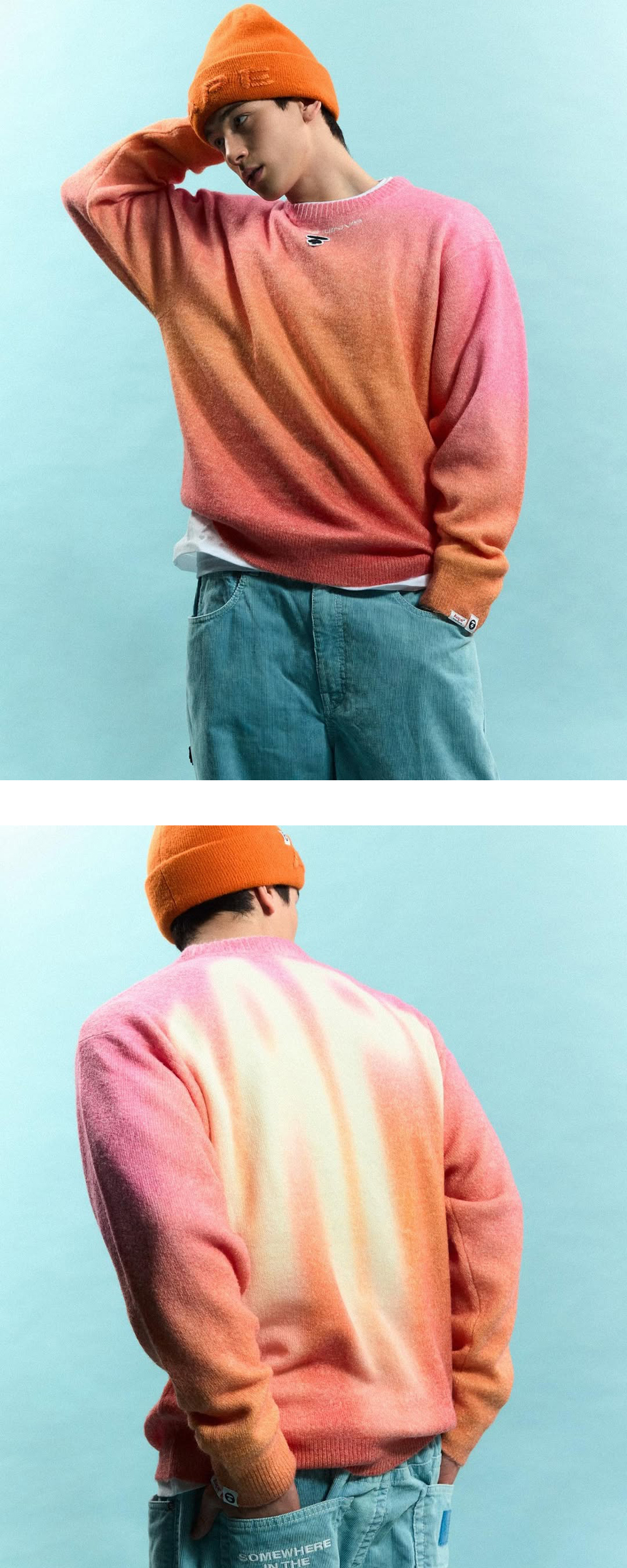 에이프 니트 캡 오렌지 - 24FW | AAPE | KREAM