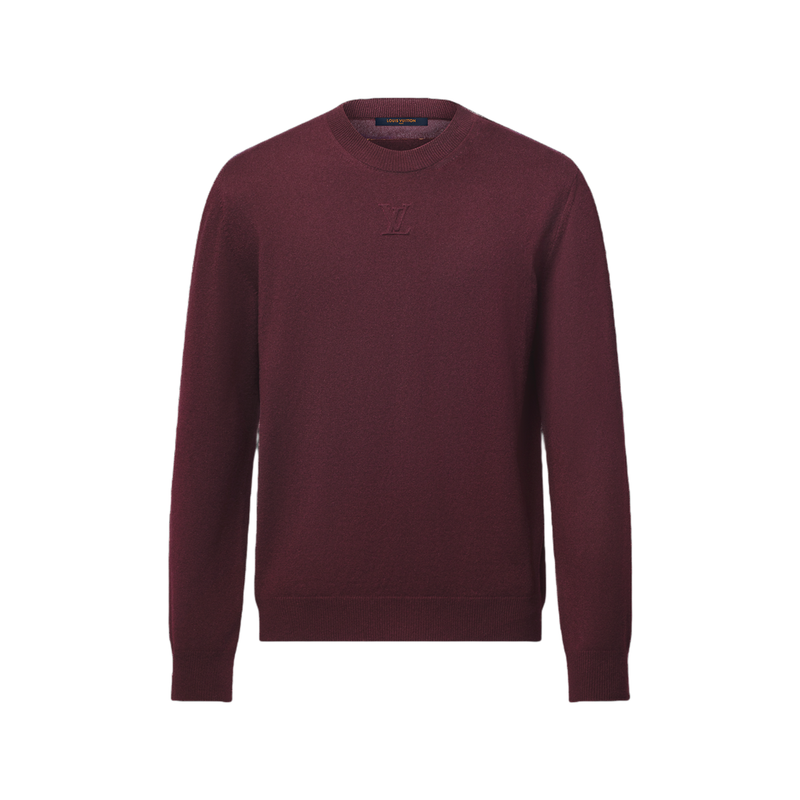 루이비통 엠보스드 캐시미어 크루넥 버건디 | Louis Vuitton | KREAM