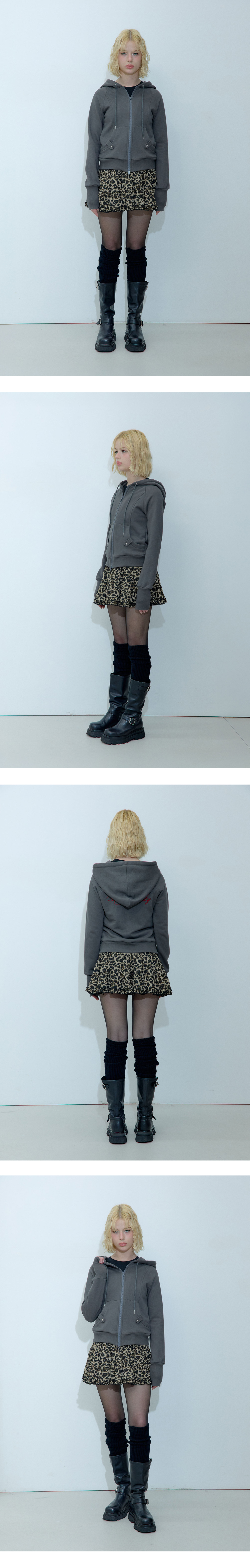 러프넥 집업 후드 차콜 | Roughneck | KREAM