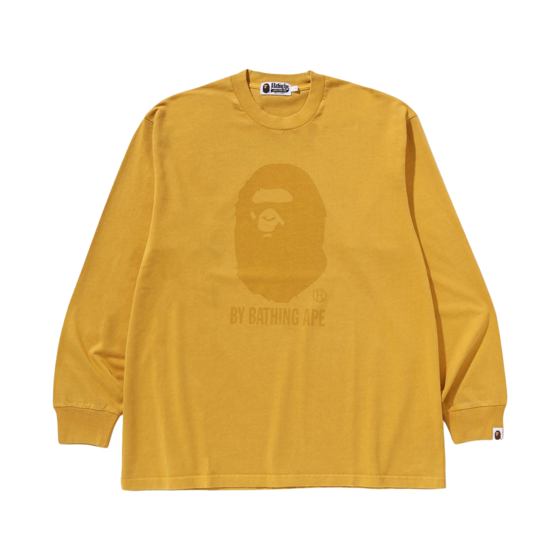 베이프 가먼트 다이 바이 베이싱 에이프 릴렉스드 핏 롱슬리브 옐로우 | BAPE | KREAM