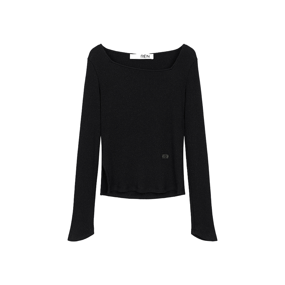 커렌트 스퀘어 네크라인 슬릿 롱슬리브 블랙 | CURRENT | KREAM