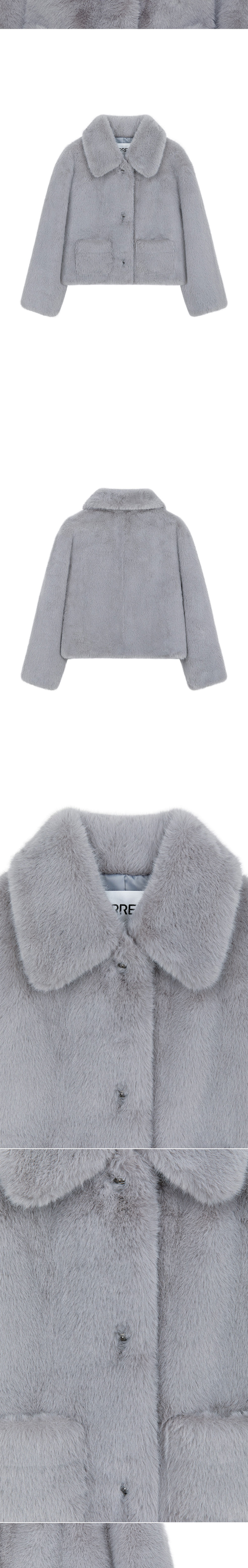 커렌트 페이크 퍼 셋인카라 자켓 그레이 | CURRENT | KREAM