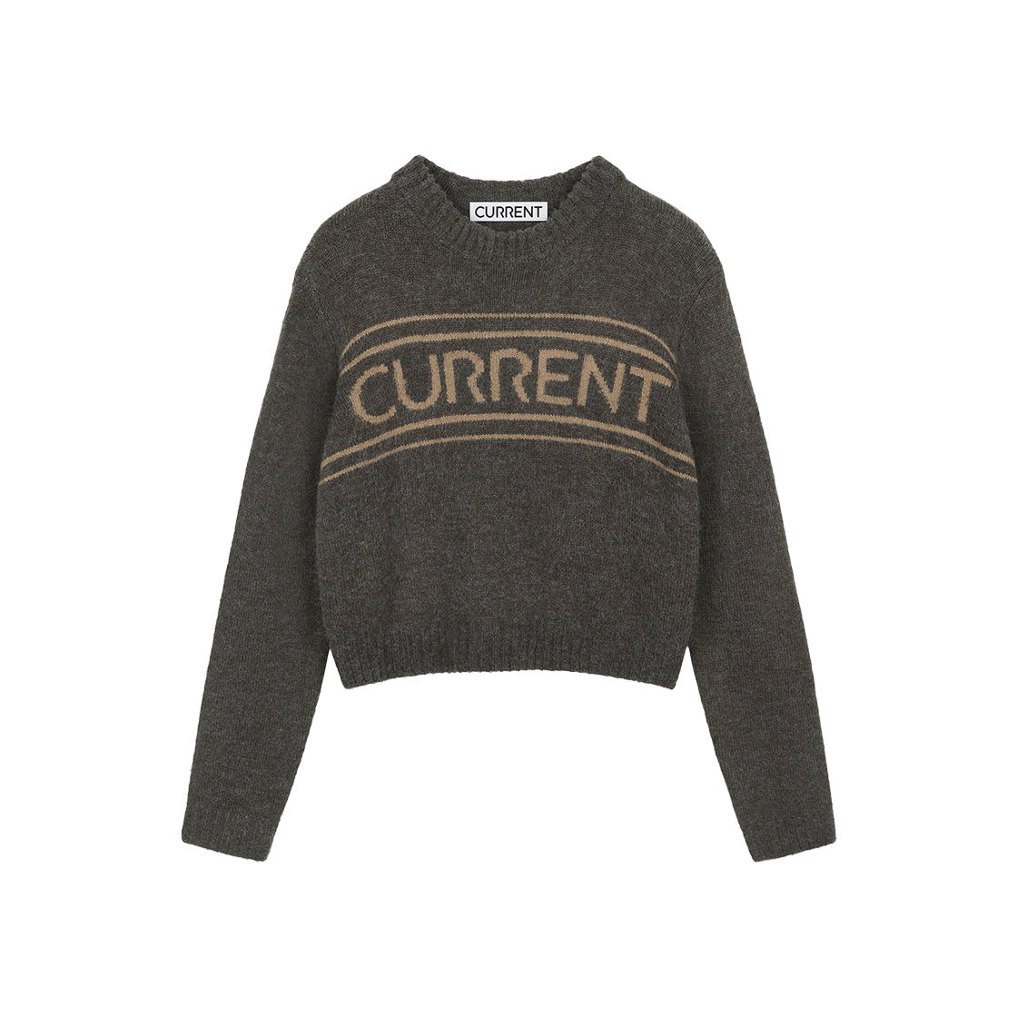 커렌트 로고 인타샤 크루넥 니트 브라운 | CURRENT | KREAM