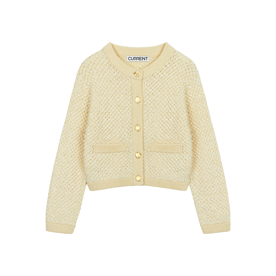 커렌트 버터플라이 트위드 니트 가디건 크림 | CURRENT | KREAM