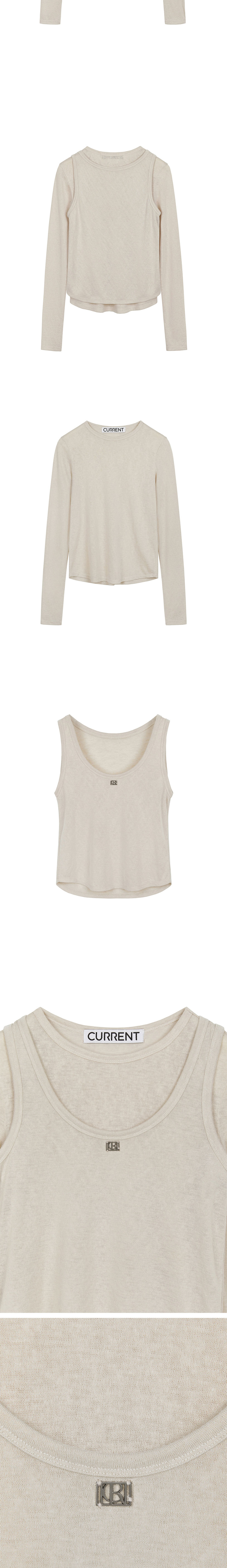 커렌트 레이어드 슬럽 롱슬리브 오트밀 | CURRENT | KREAM