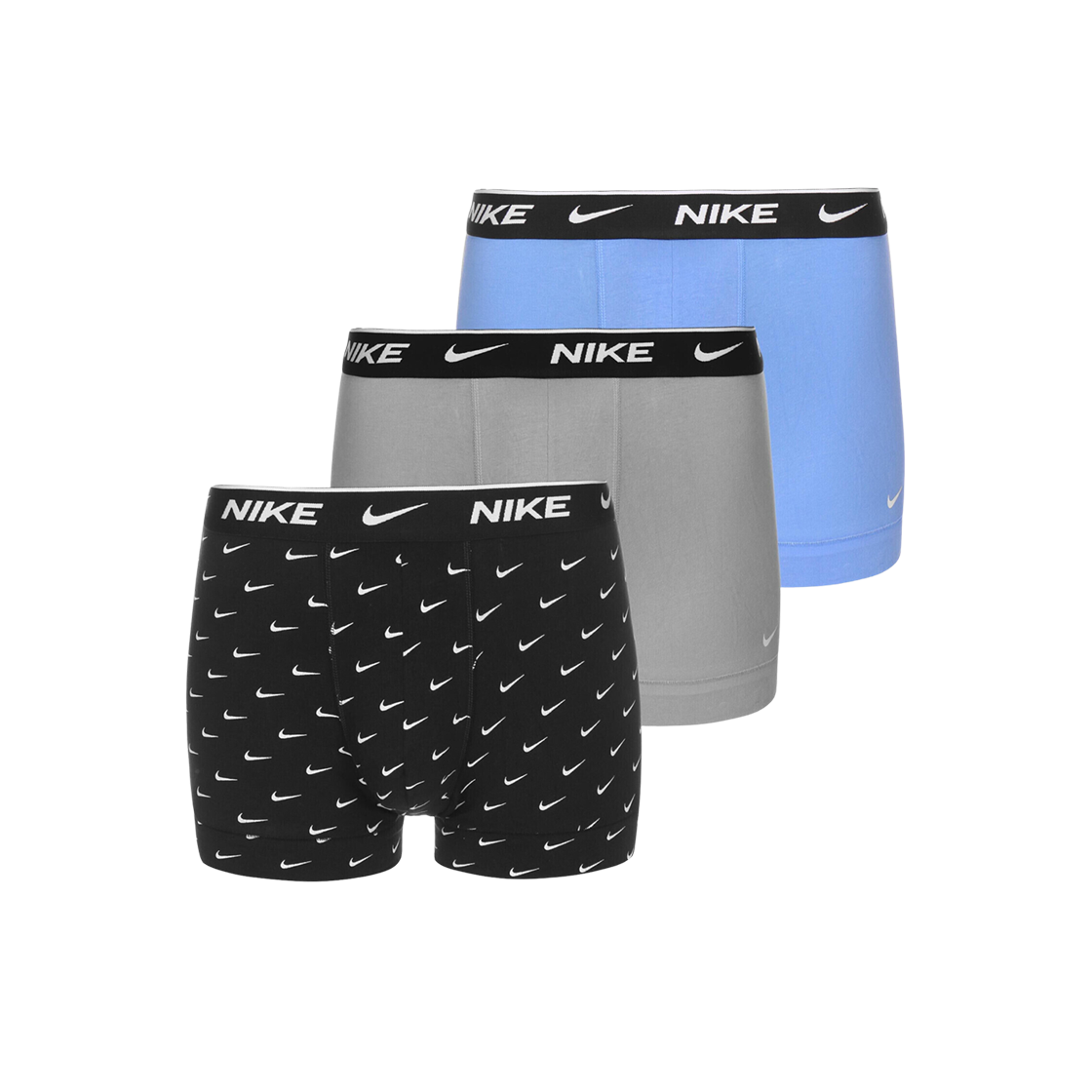 나이키 에브리데이 코튼 스트레치 트렁크 블랙 그레이 블루 (3개입) | Nike | KREAM