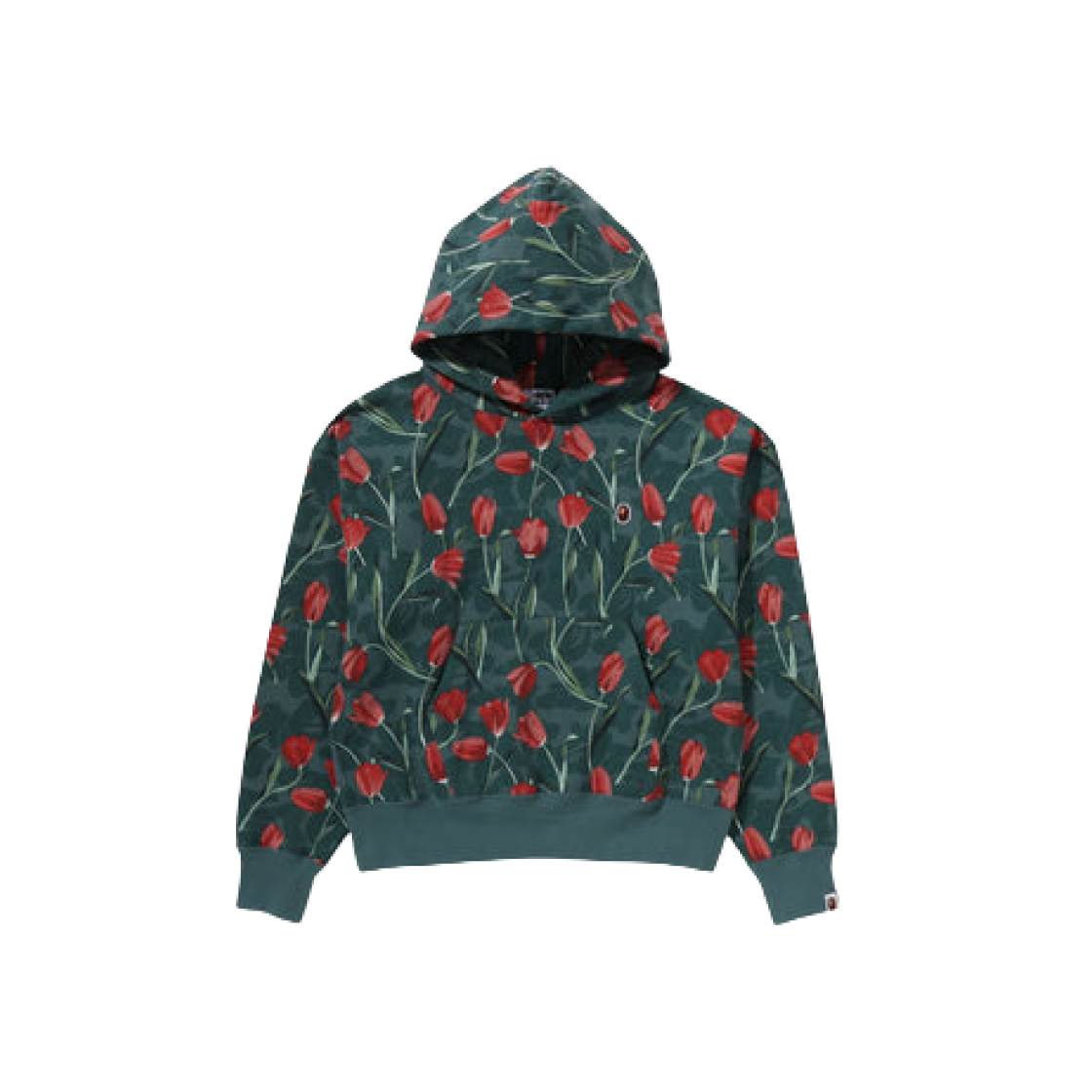 베이프 튤립 카모 오버사이즈드 풀오버 후드 그린 | BAPE | KREAM