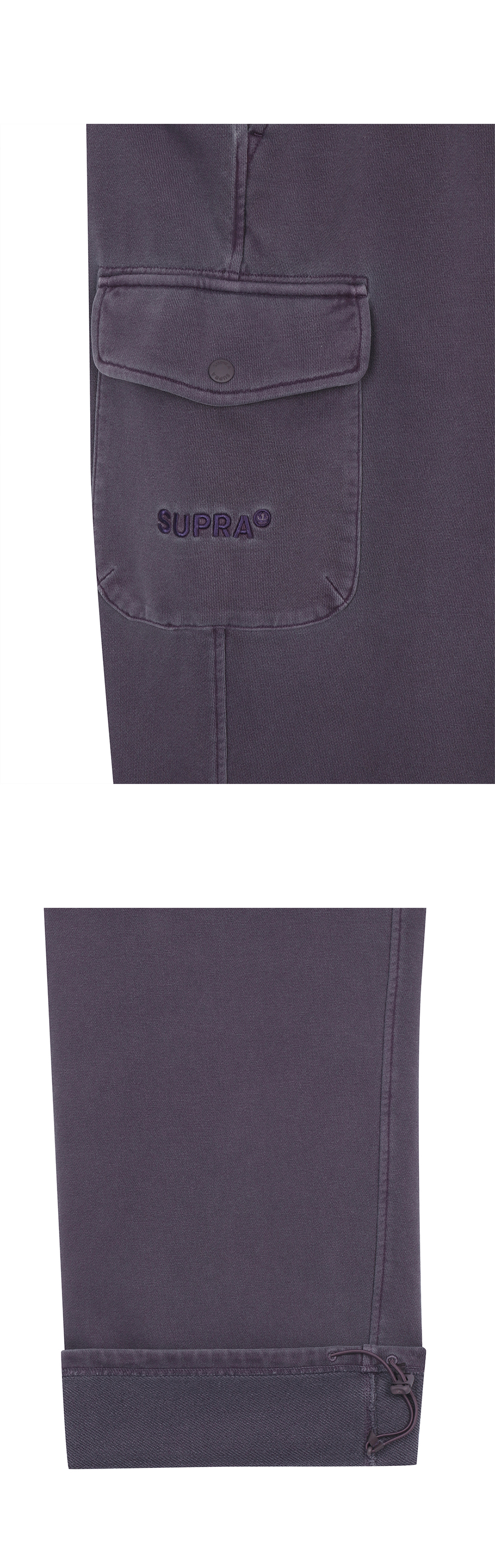 수프라 가먼트 다잉 와이드 카고 팬츠 퍼플 | Supra | KREAM