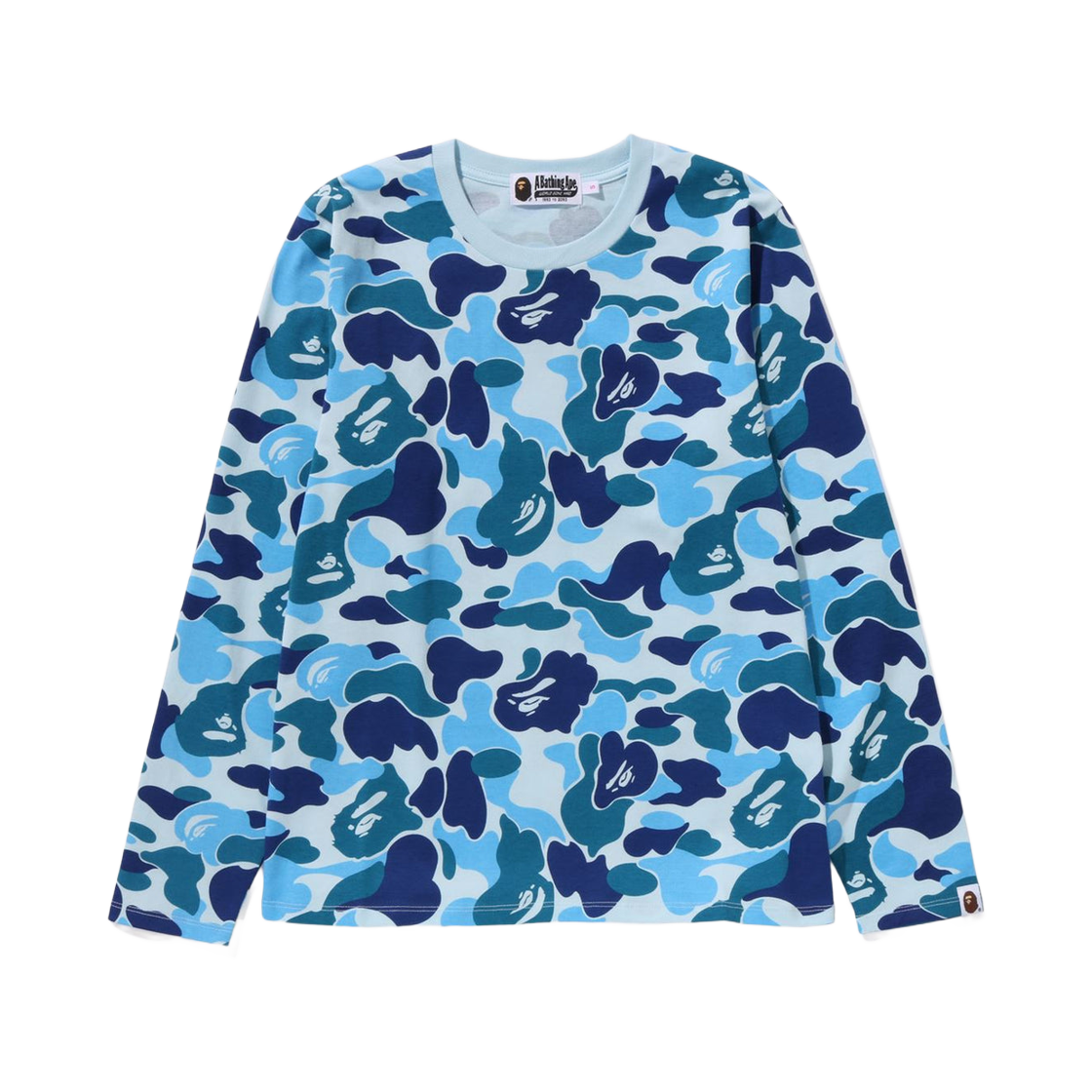 (W) 베이프 ABC 카모 롱슬리브 블루 | BAPE | KREAM