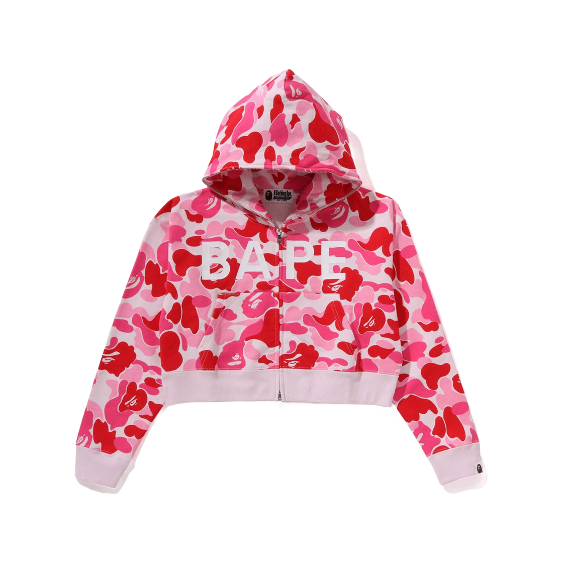 (W) 베이프 ABC 카모 풀 집 후드 핑크 | BAPE | KREAM
