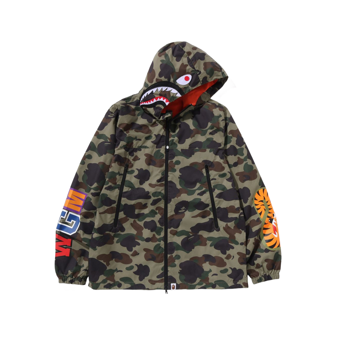 베이프 퍼스트 카모 샤크 후드 자켓 그린 | BAPE | KREAM