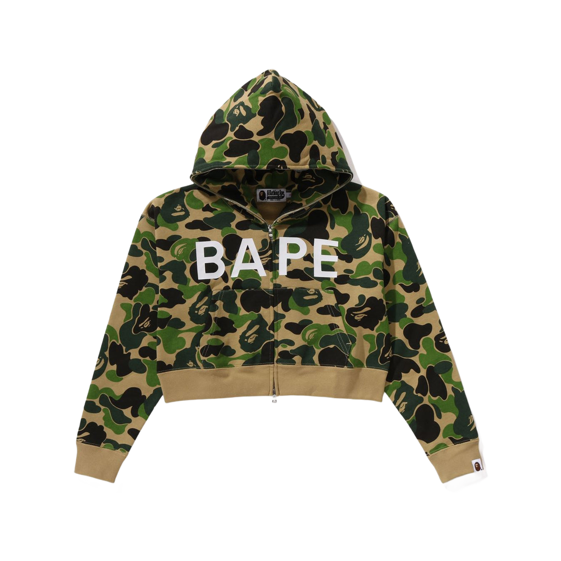 (W) 베이프 ABC 카모 풀 집 후드 그린 | BAPE | KREAM