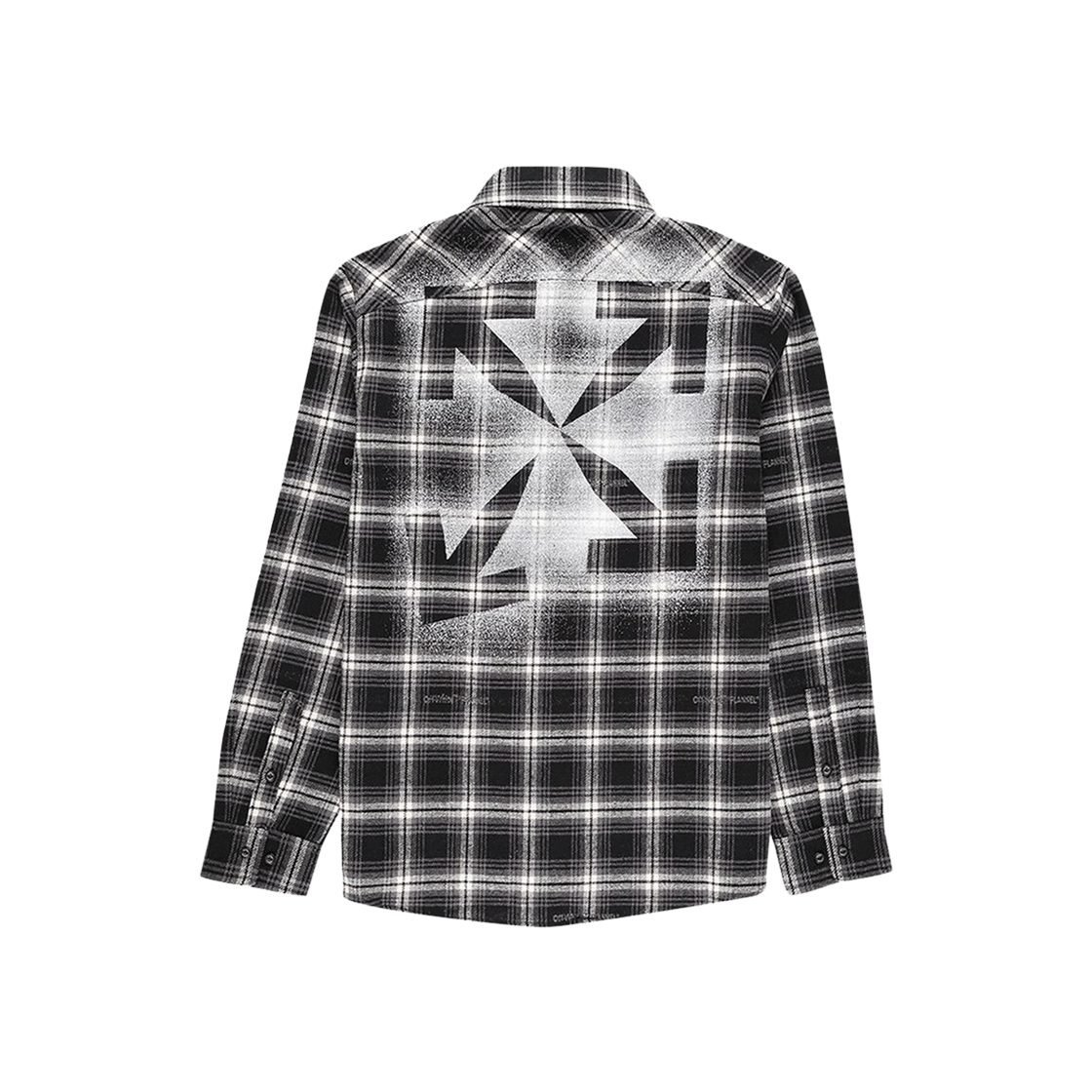 오프화이트 스텐실 플란넬 체크 셔츠 블랙 | Off-White | KREAM