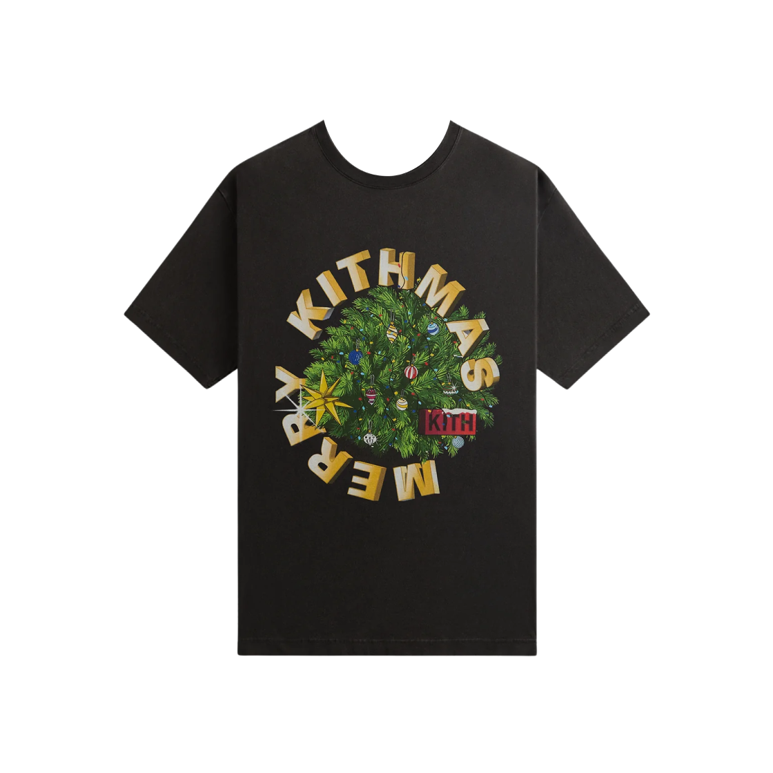 키스 키스마스 트리 빈티지 티셔츠 블랙 | Kith | KREAM