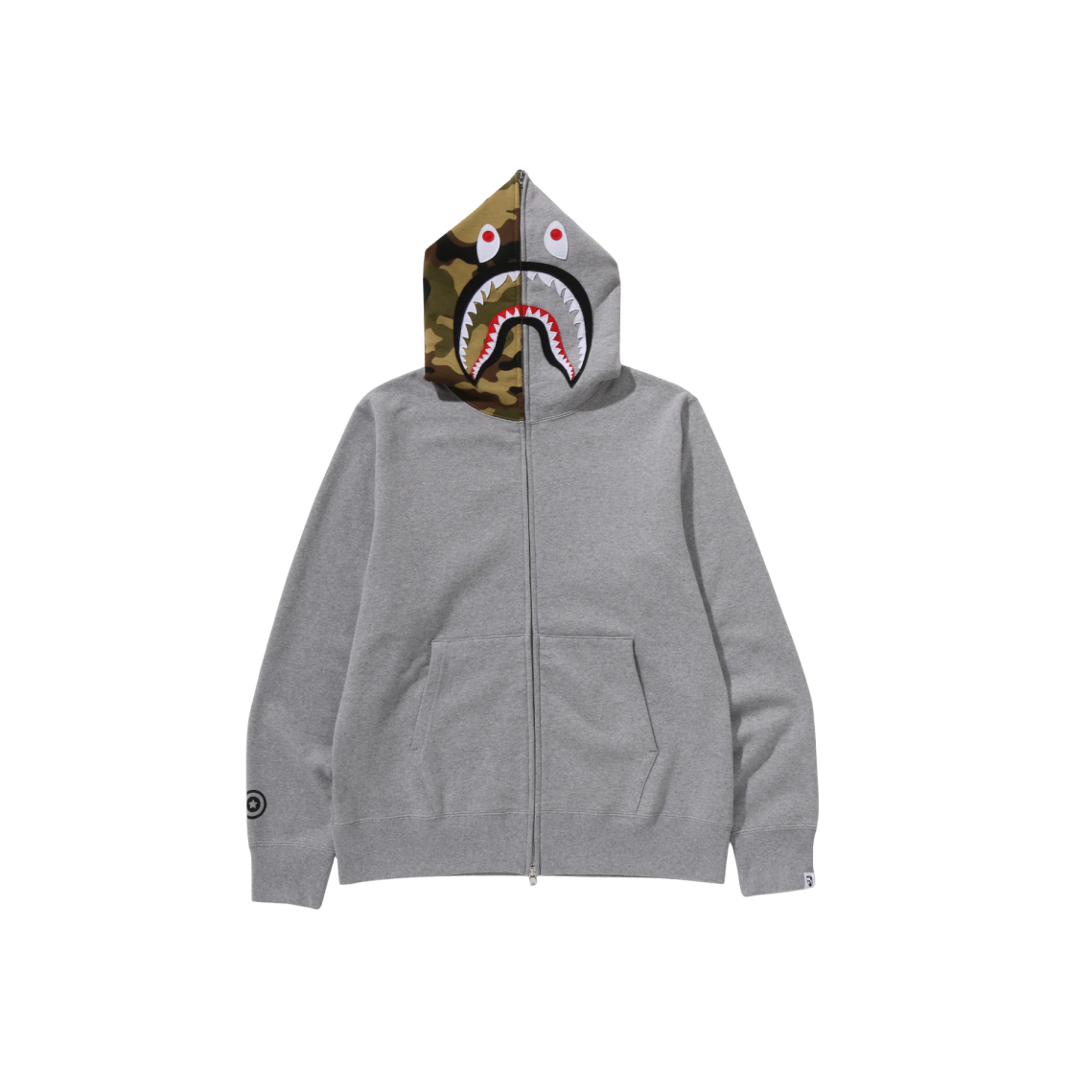 베이프 퍼스트 샤크 풀 집 후드 그레이 | BAPE | KREAM