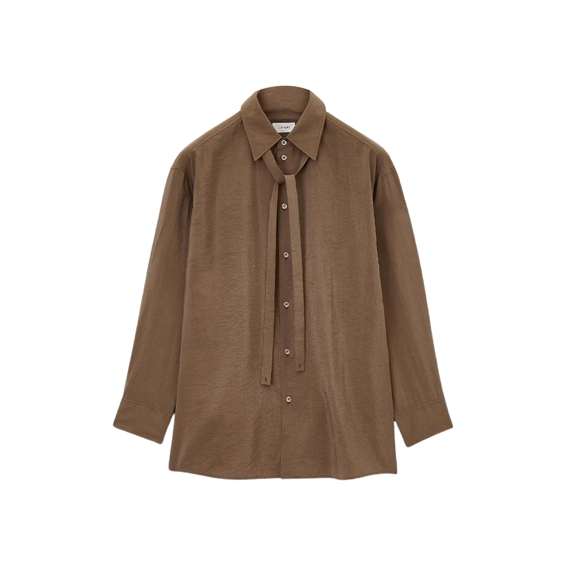 (W) 르메르 드라이 실크 롱 셔츠 타이 하바나 | Lemaire | KREAM