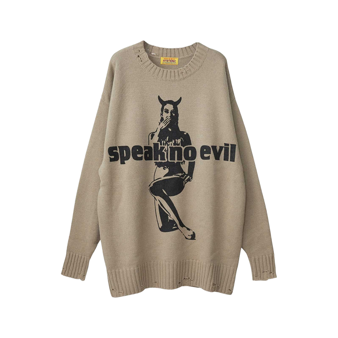 (W) 히스테릭 글래머 판다 마니아 자수 스웨터 블랙 | Hysteric Glamour | KREAM