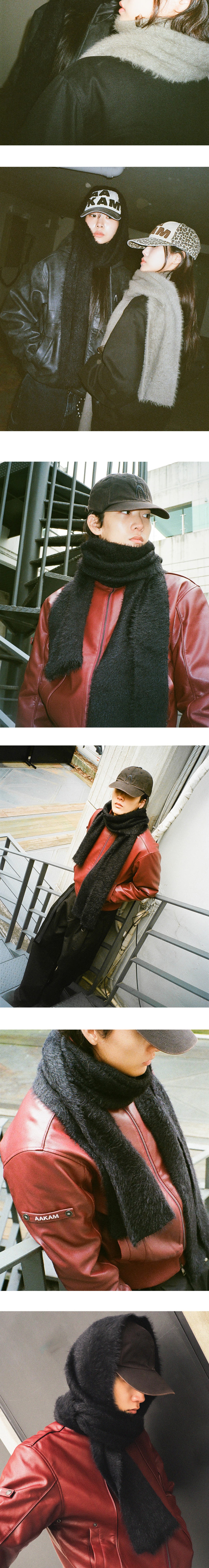 아캄 와이드 퍼리 머플러 블랙 | AAKAM | KREAM