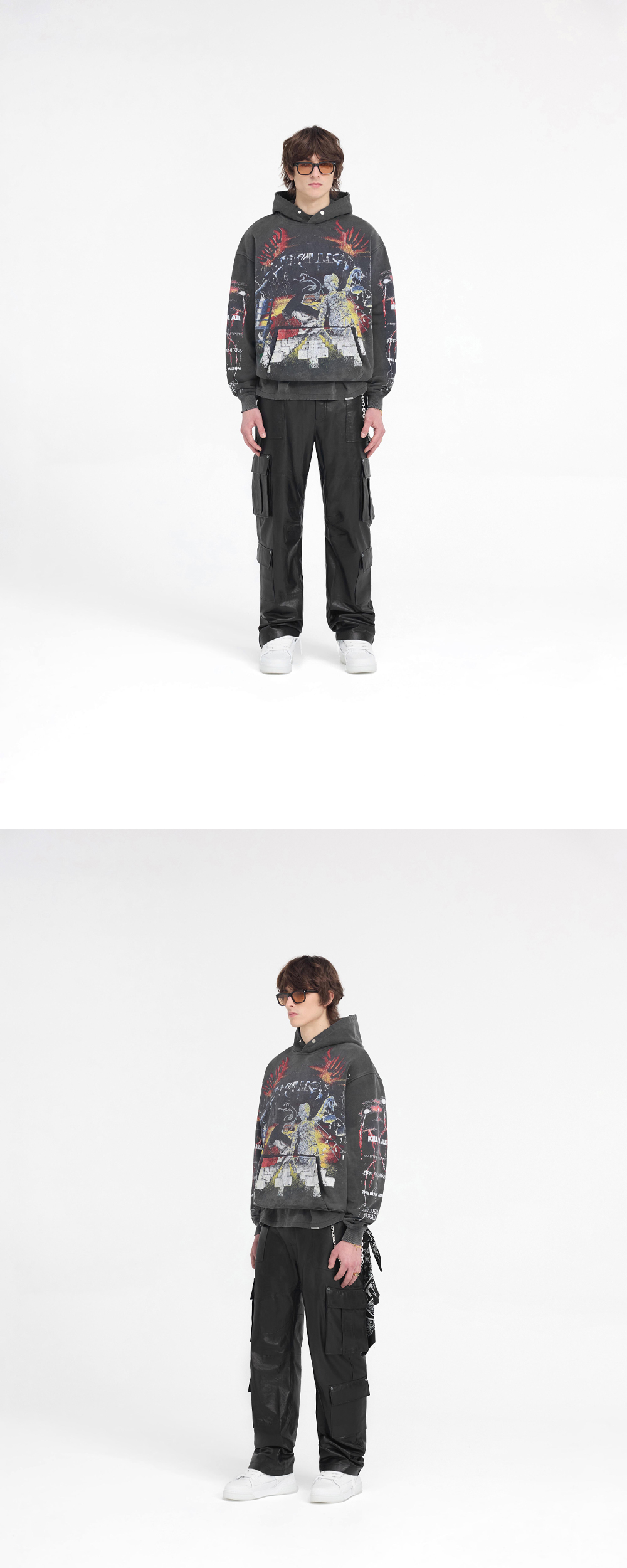 리프레젠트 x 메탈리카 마스터 오브 퍼펫츠 후디 빈티지 그레이 - 25SS | Represent | KREAM