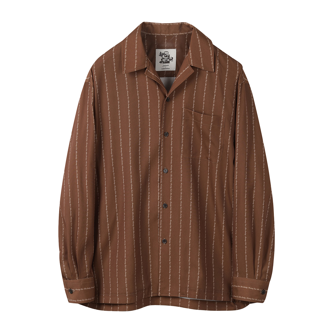 커스텀멜로우 세이투셰 파자마 셋업 셔츠 브라운 | Customellow | KREAM