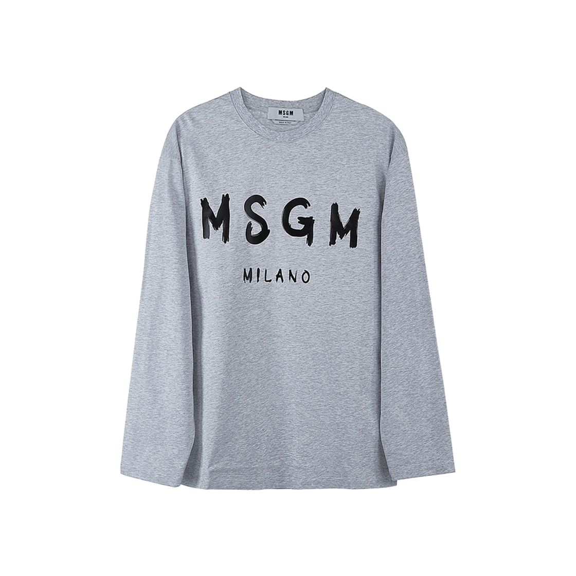 엠에스지엠 밀라노 브러쉬드 로고 롱슬리브 티셔츠 그레이 | MSGM | KREAM