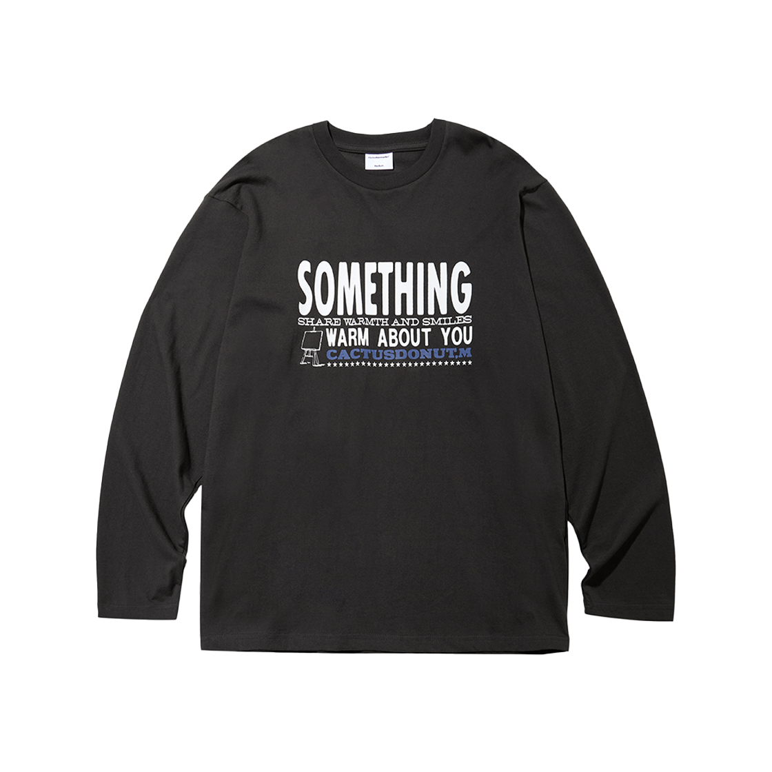캑터스도넛마켓 썸띵 웜 롱슬리브 티 차콜 | CACTUSDONUTMARKET | KREAM