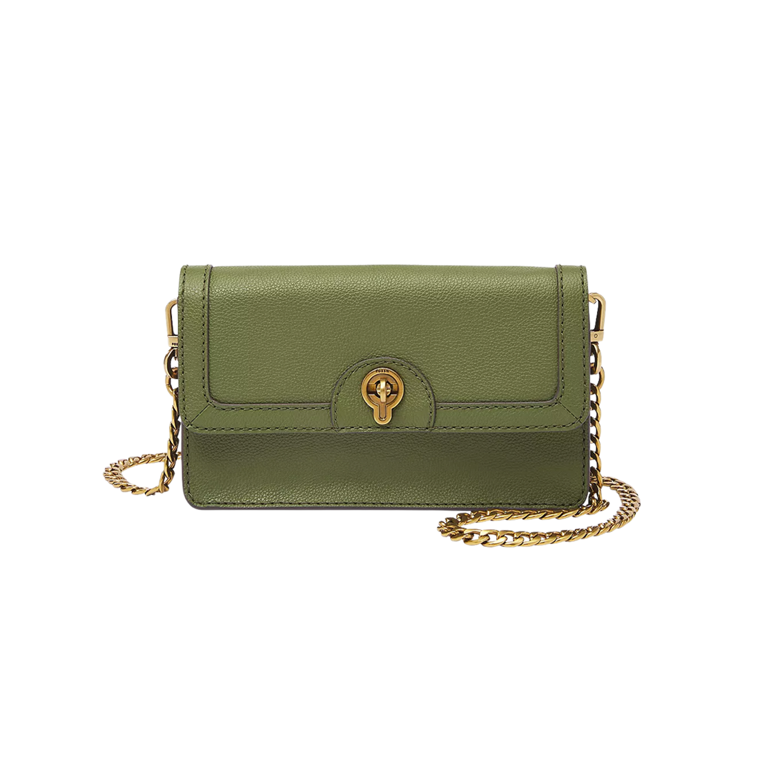파슬 에인슬리 턴 락 체인 월렛 그린 모스 | Fossil | KREAM