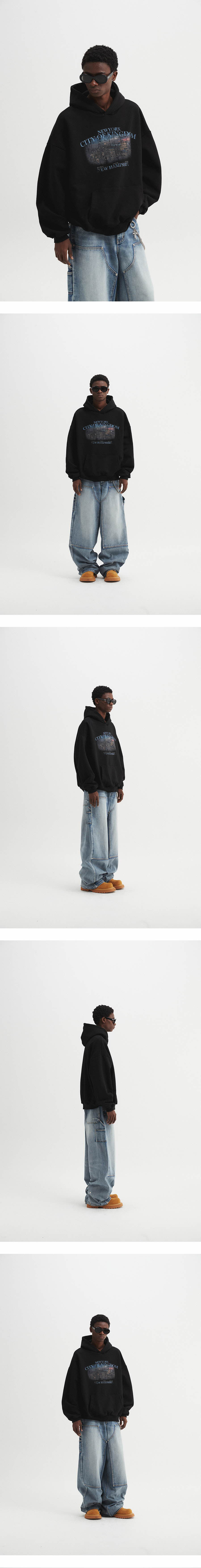 디엔에스알 오버사이즈 킹덤 후디 블랙 | DNSR | KREAM