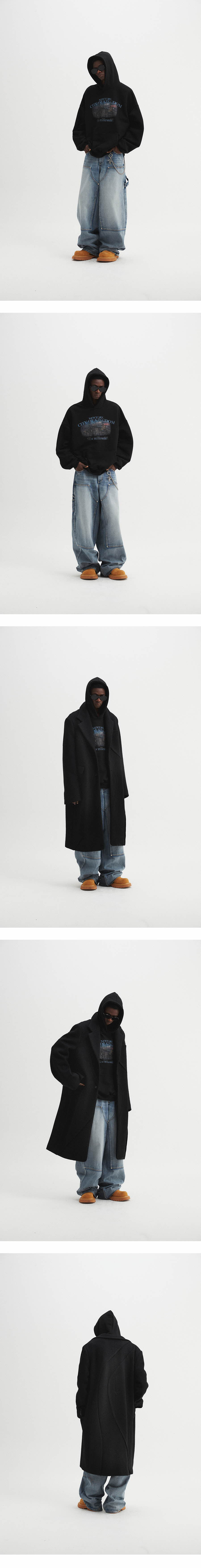 디엔에스알 오버사이즈 킹덤 후디 블랙 | DNSR | KREAM