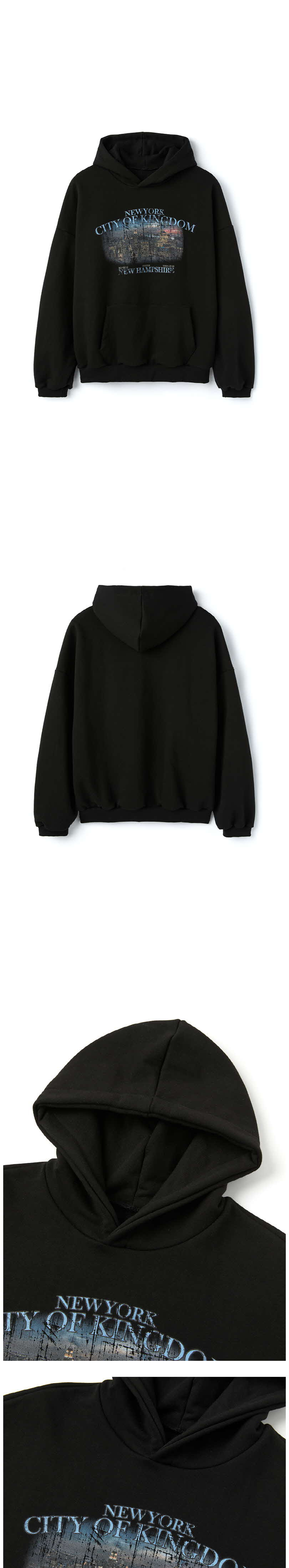 디엔에스알 오버사이즈 킹덤 후디 블랙 | DNSR | KREAM