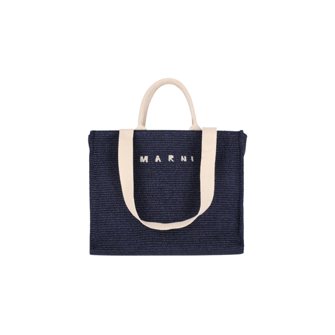 마르니 라피아 이펙트 패브릭 라지 토트백 울트라마린 | Marni | KREAM
