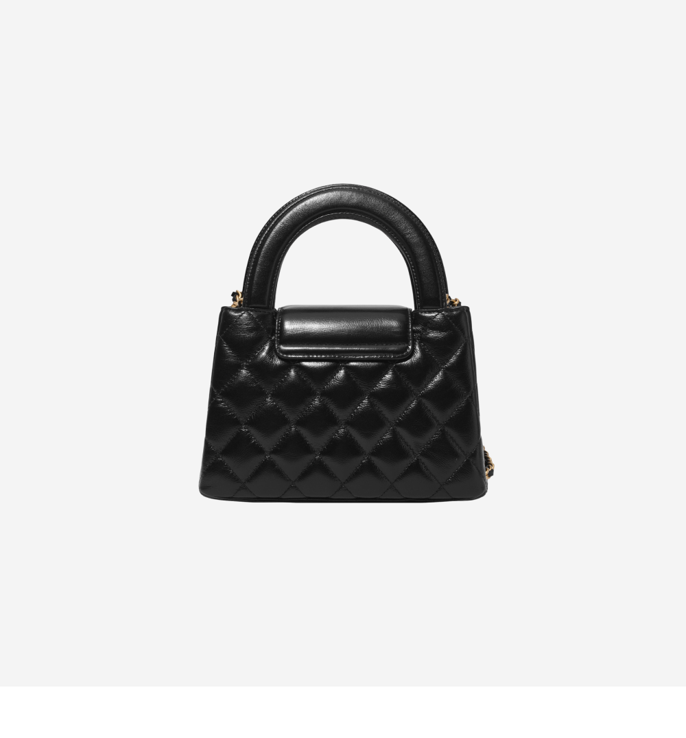 샤넬 미니 쇼핑백 샤이니 빈티지 카프스킨 & 골드 메탈 블랙 | Chanel | KREAM