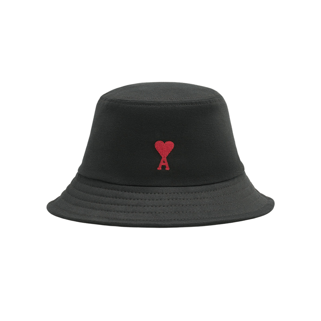 아미 스몰 하트 로고 드 꾀흐 자수 코튼 버킷햇 블랙 | AMI | KREAM