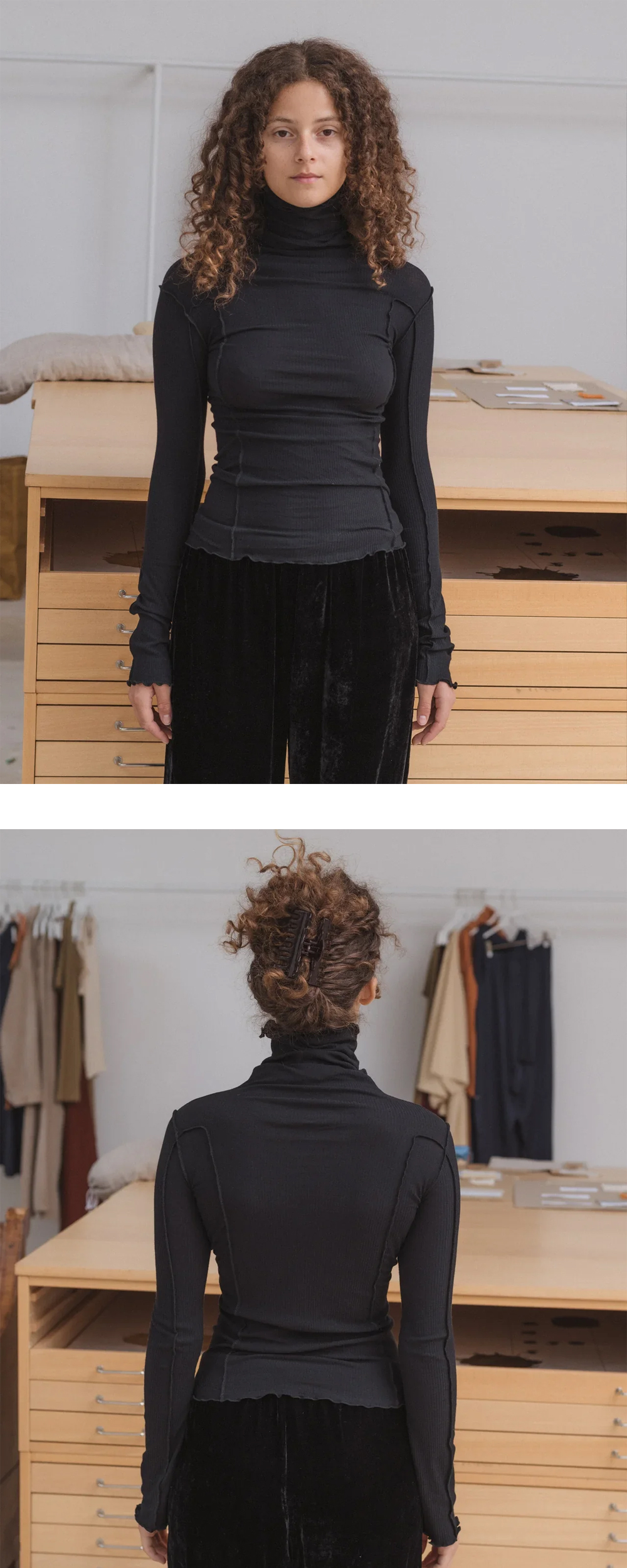 베이스레인지 우먼 오마토 터틀넥 블랙 - 25SS | Baserange | KREAM