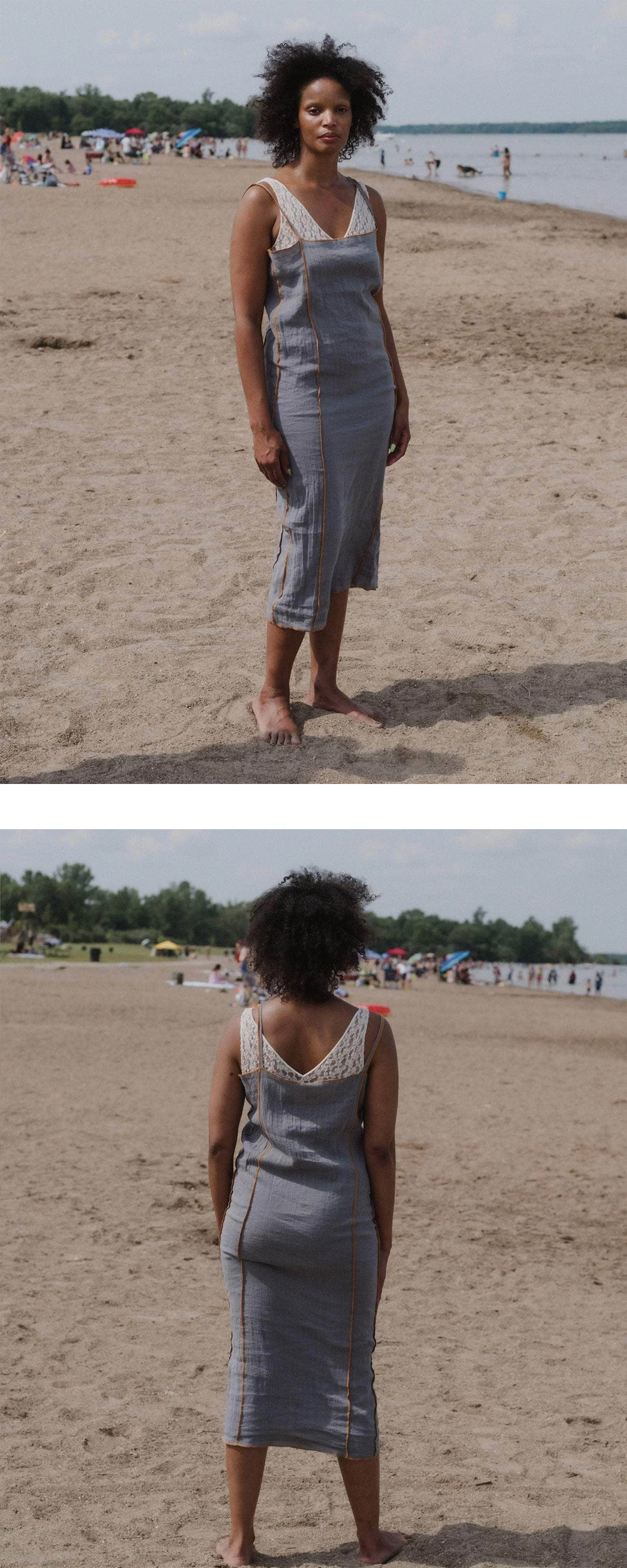 베이스레인지 우먼 쇼크 슬립 드레스 베이온 그레이 - 25SS | Baserange | KREAM