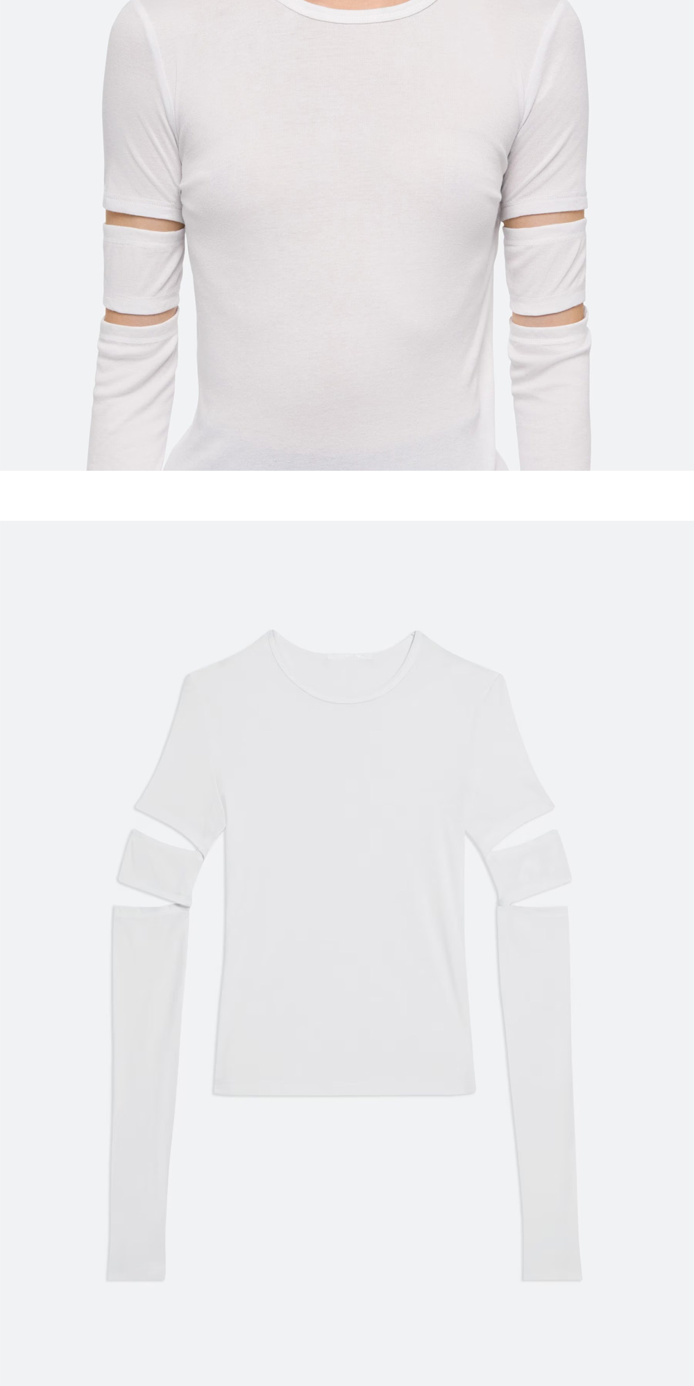헬무트 랭 우먼 슬래쉬 LS 탑 옵틱 화이트 - 25SS | Helmut Lang | KREAM
