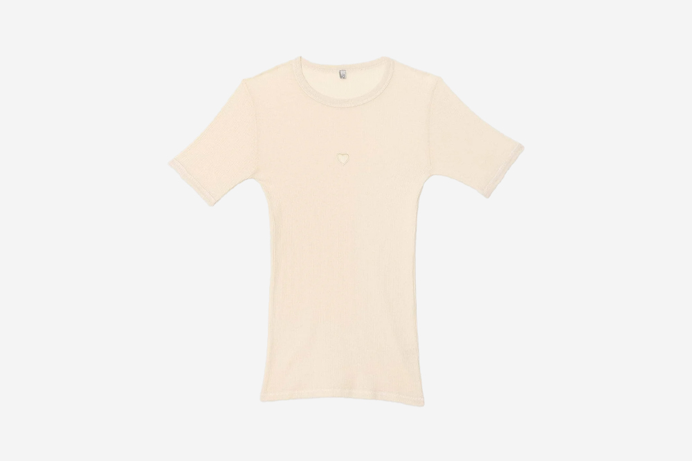 베이스레인지 우먼 하트 쇼트 슬리브 언다이드 - 25SS | Baserange | KREAM