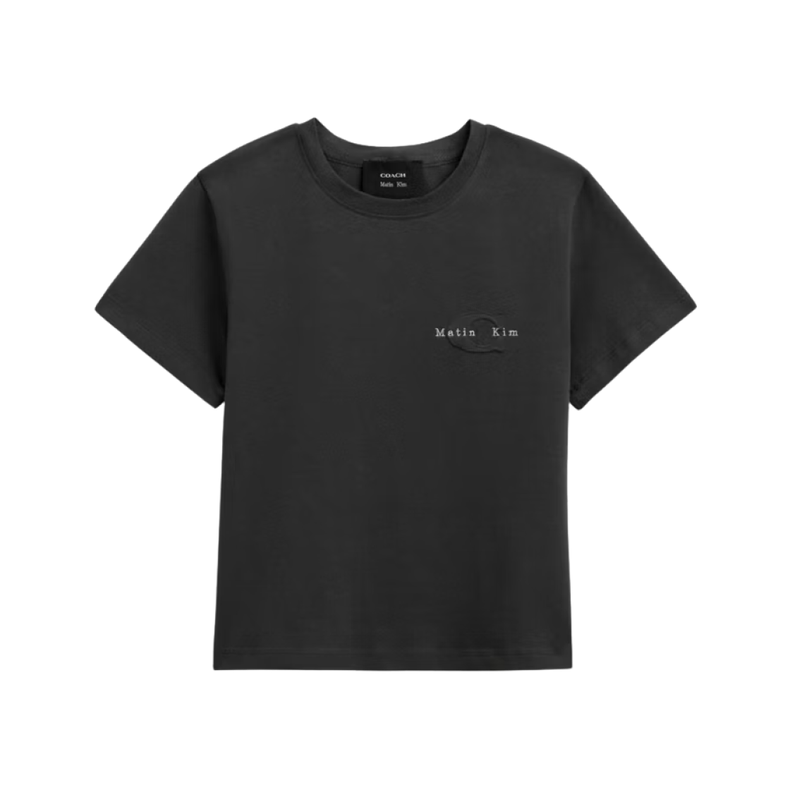 (W) 코치 x 마뗑킴 로고 크롭 티셔츠 차콜 | Coach | KREAM