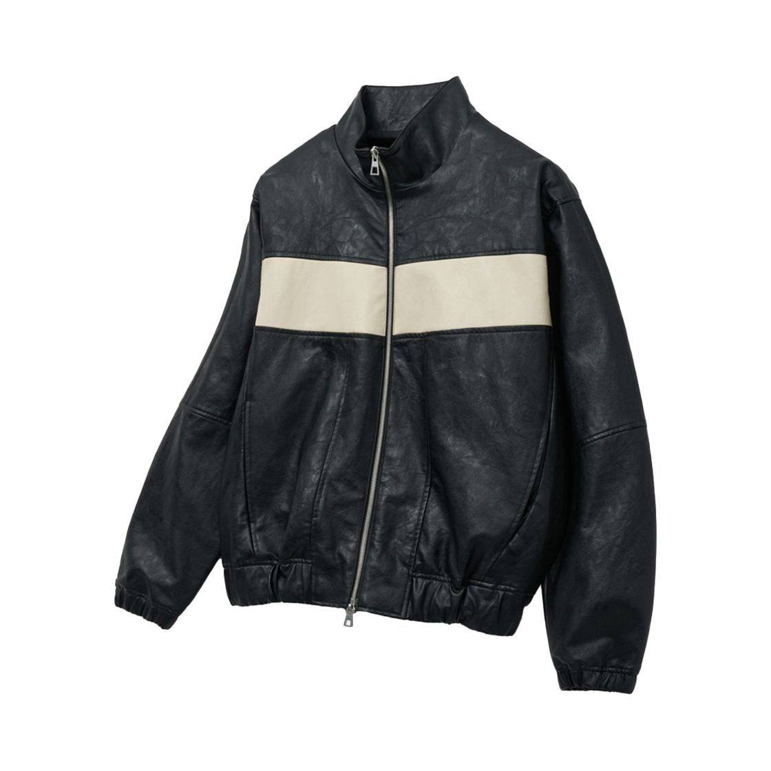 티엔지티 페이크 레더 블루종 블랙 | TNGT | KREAM