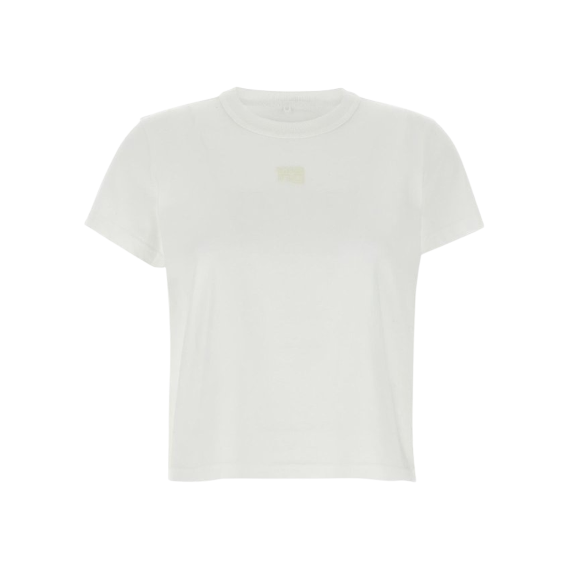 (W) 알렉산더 왕 코튼 저지 퍼프 로고 슈렁큰 티셔츠 화이트 | Alexander Wang | KREAM