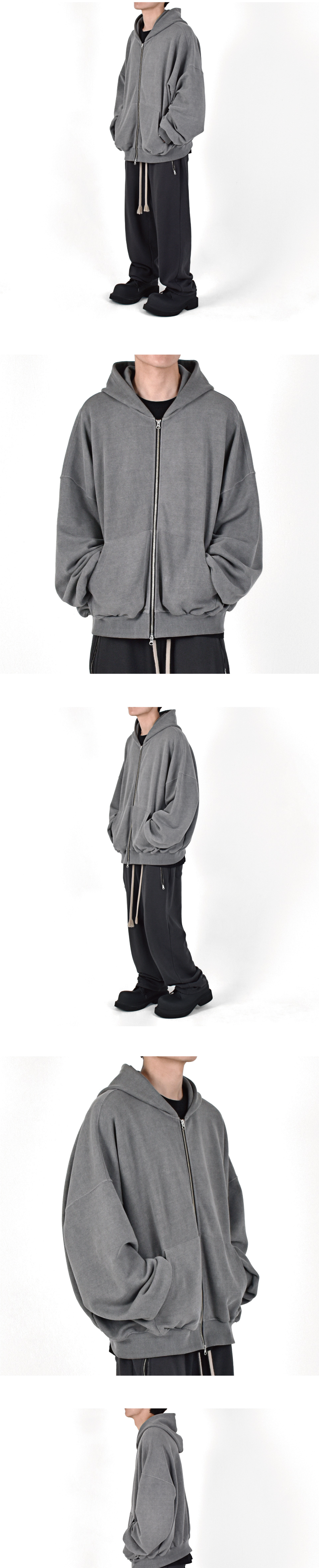 퍼머넌트 아카이브 피그먼트 스웻 후디 집업 차콜 | PERMANENT ARCHIVE | KREAM