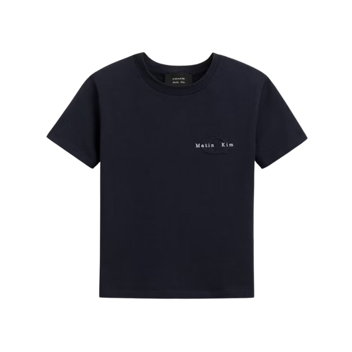 (W) 코치 x 마뗑킴 로고 크롭 티셔츠 네이비 블루 | Coach | KREAM