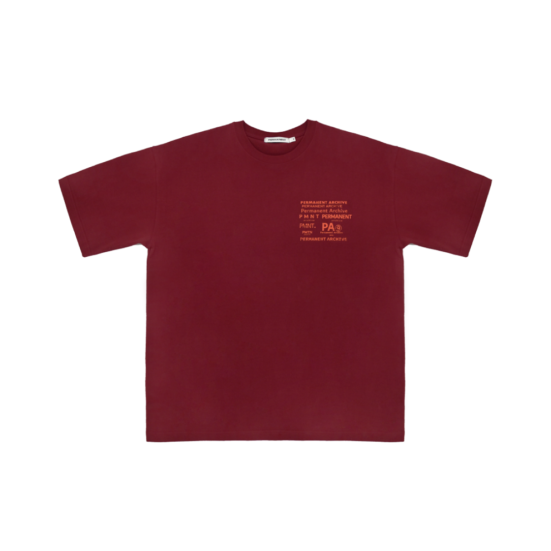 퍼머넌트 아카이브 레터링 티셔츠 버건디 | PERMANENT ARCHIVE | KREAM