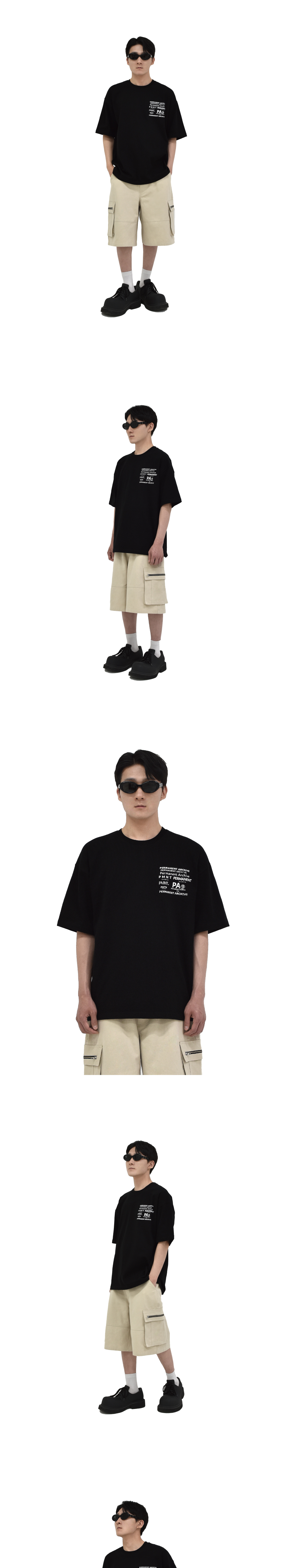 퍼머넌트 아카이브 레터링 티셔츠 블랙 | PERMANENT ARCHIVE | KREAM