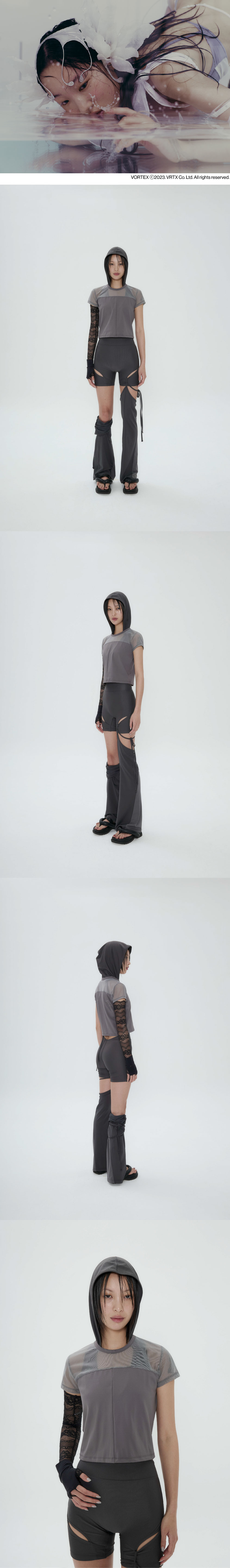 오호스 하프 쉬어 져지 티 차콜 | OJOS | KREAM