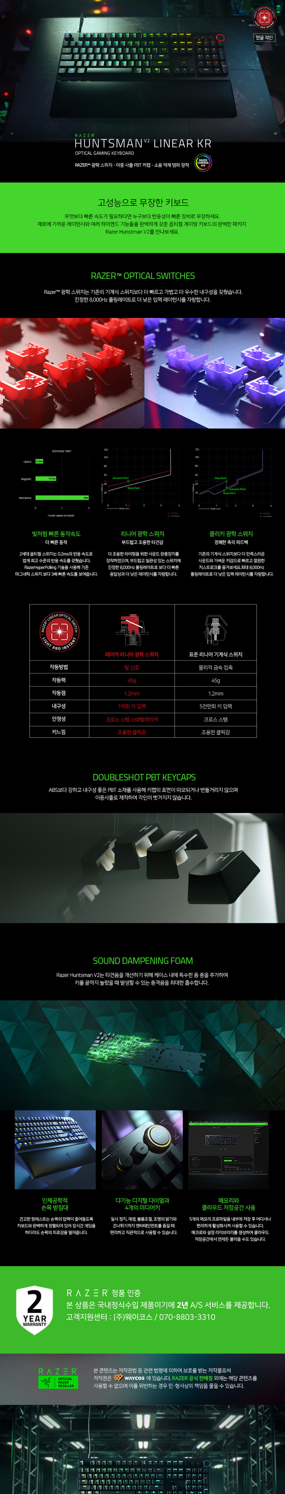 레이저 헌츠맨 V2 리니어 한글 | Razer | KREAM