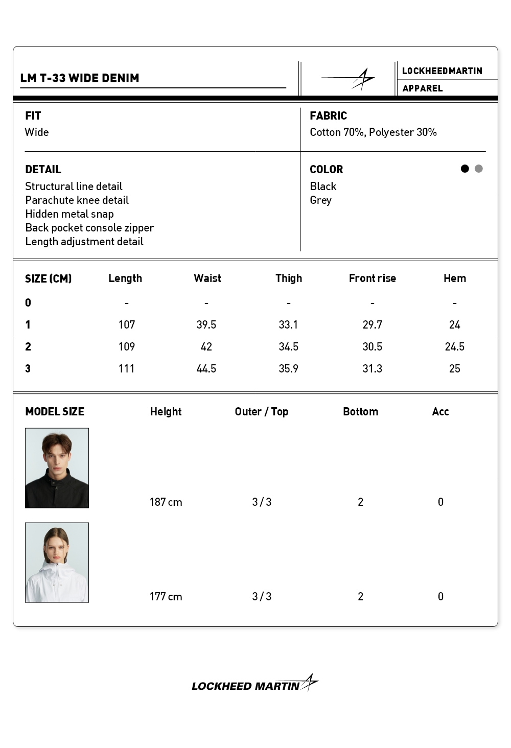 록히드마틴 LM T-33 와이드 데님 그레이 | LOCKHEED MARTIN | KREAM