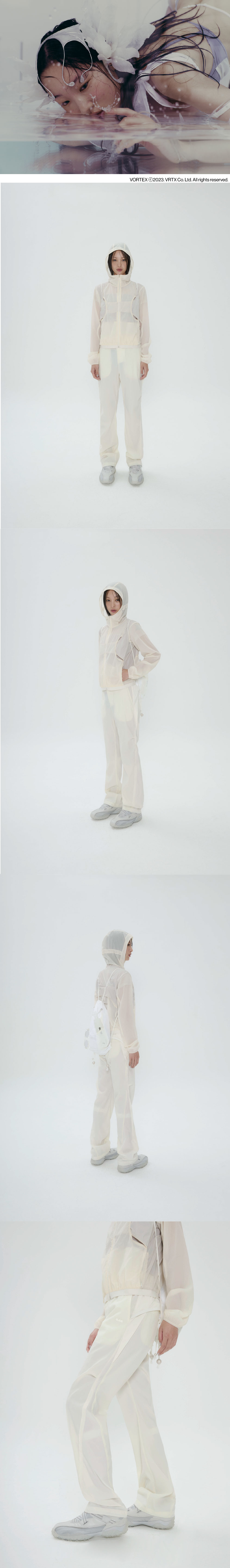 오호스 메쉬 파팅 나일론 팬츠 아이보리 | OJOS | KREAM